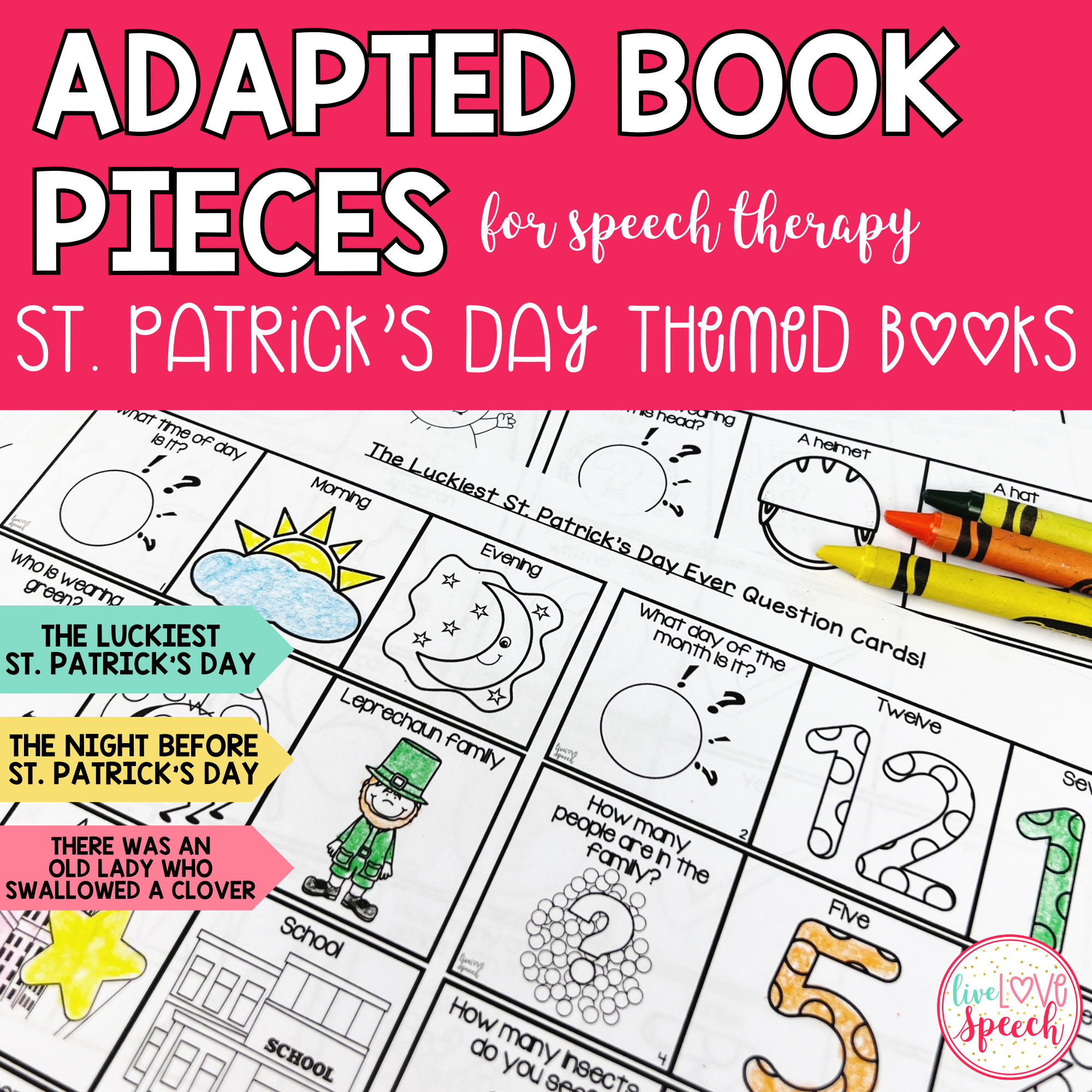 St. Patrick's Day Adapted Book Pieces for Speech Therapy | Special Edu ...