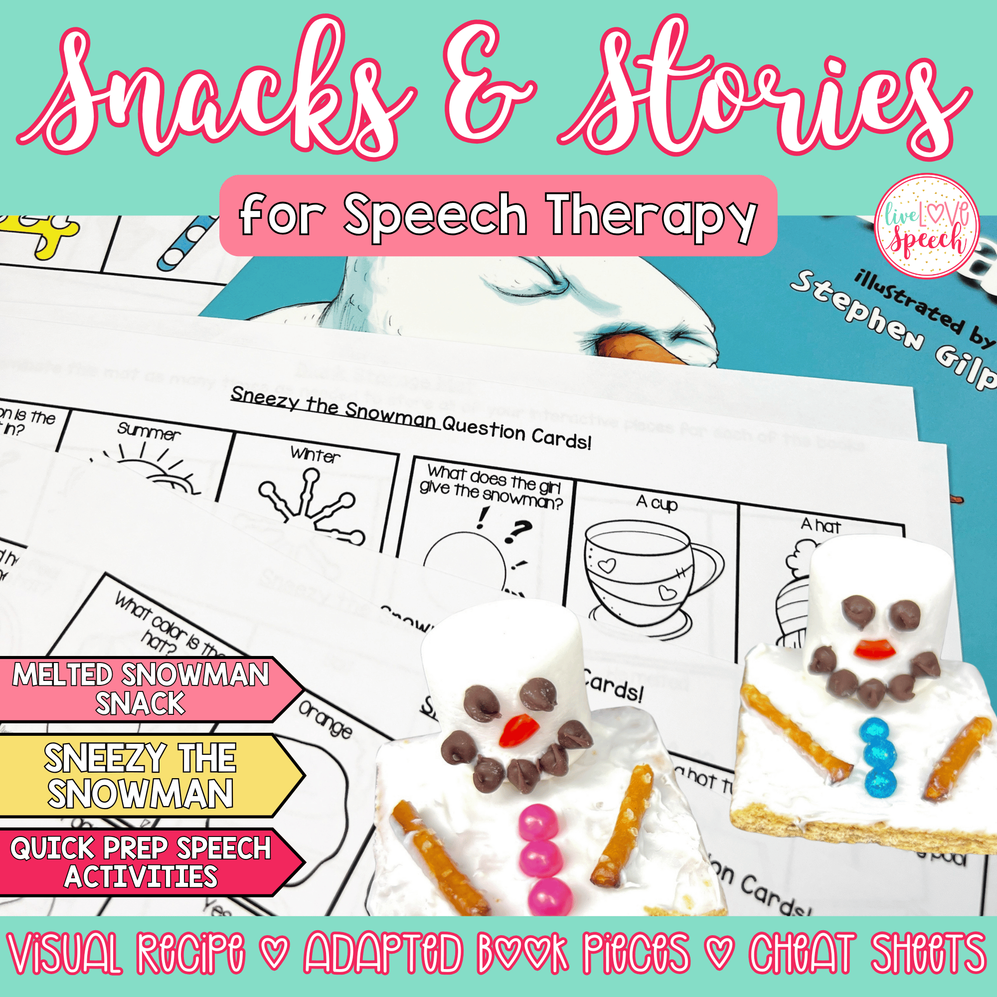 Winter Snacks and Stories for Speech Therapy | Cheat Sheets, ABP, Visu ...