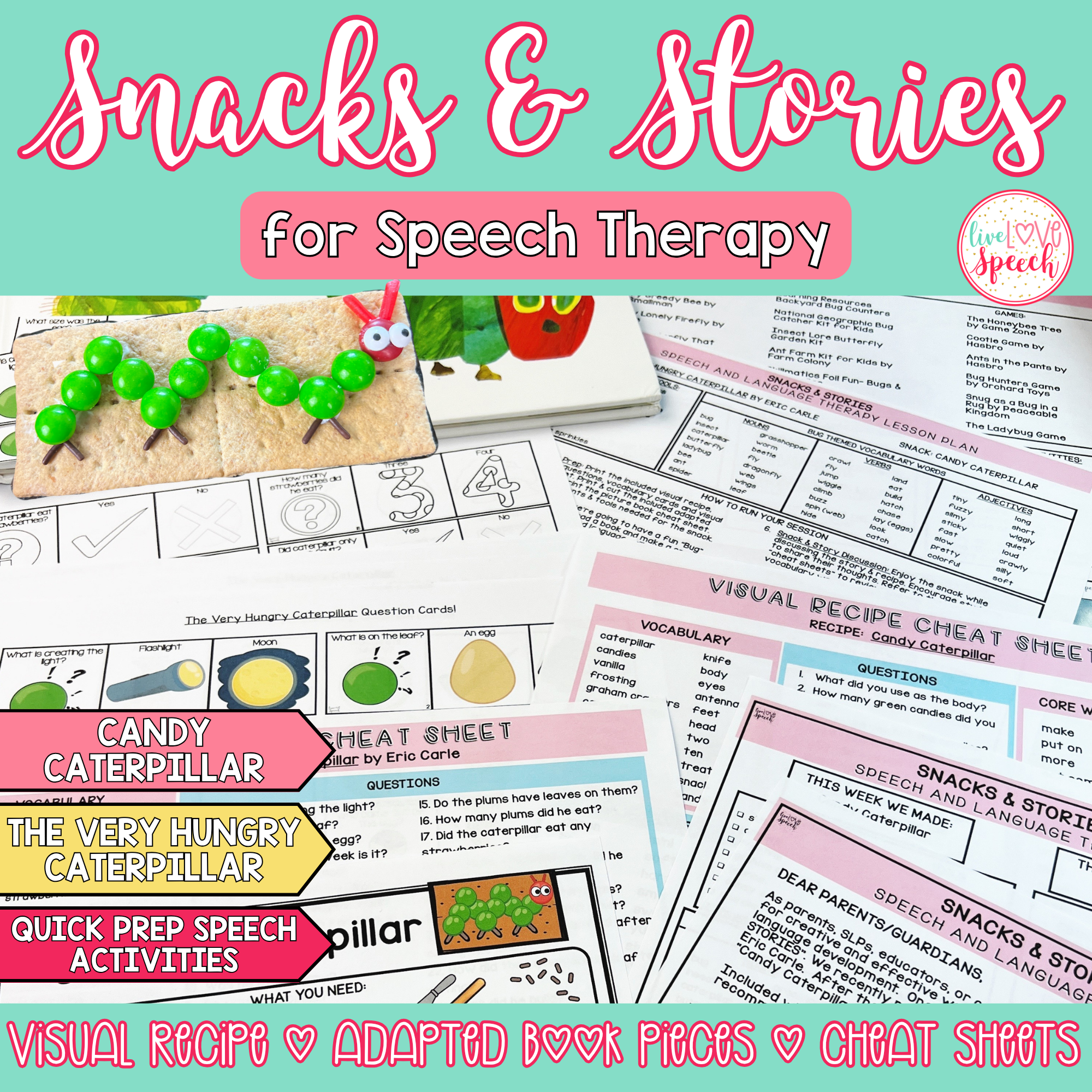 Bug Snacks and Stories for Speech Therapy | Cheat Sheets, ABP, Visual ...