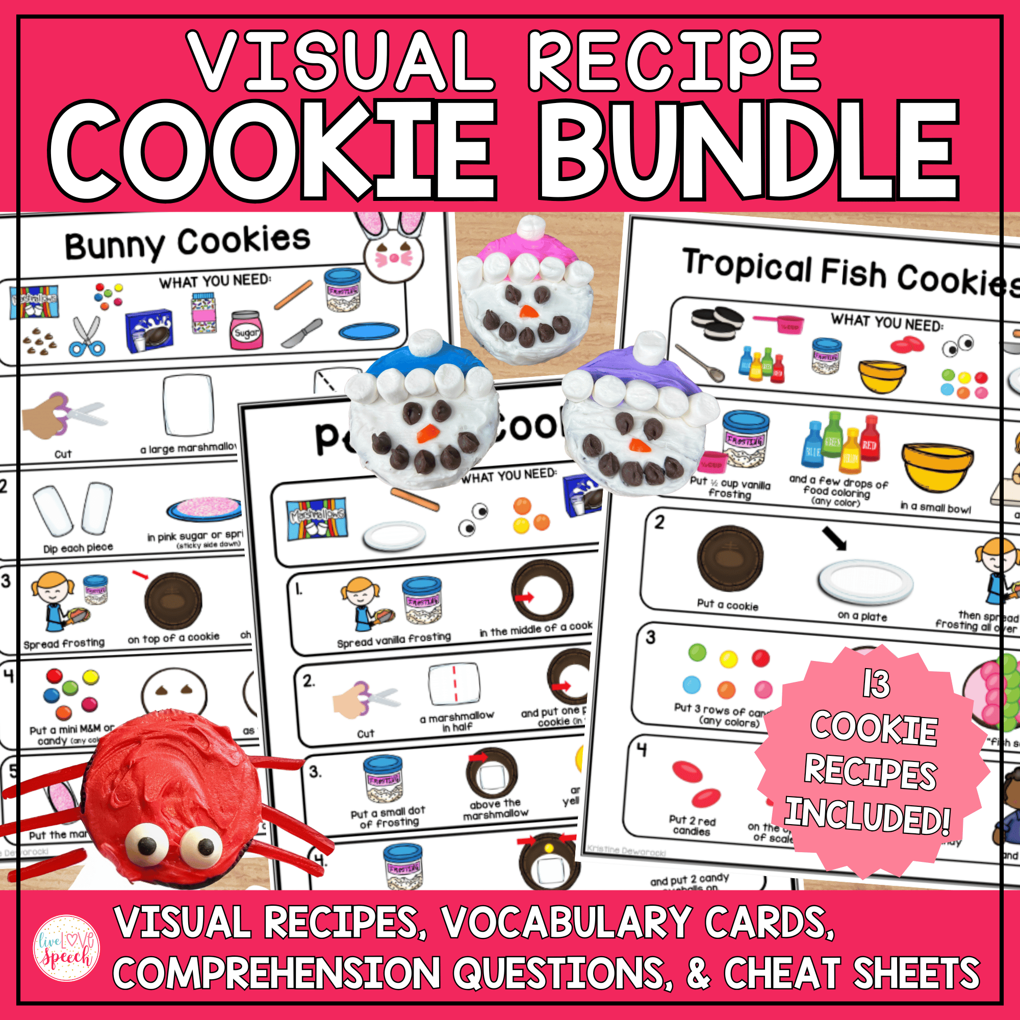 Cookie Visual Recipes BUNDLE | Speech Therapy Activities, Cheat Sheets ...