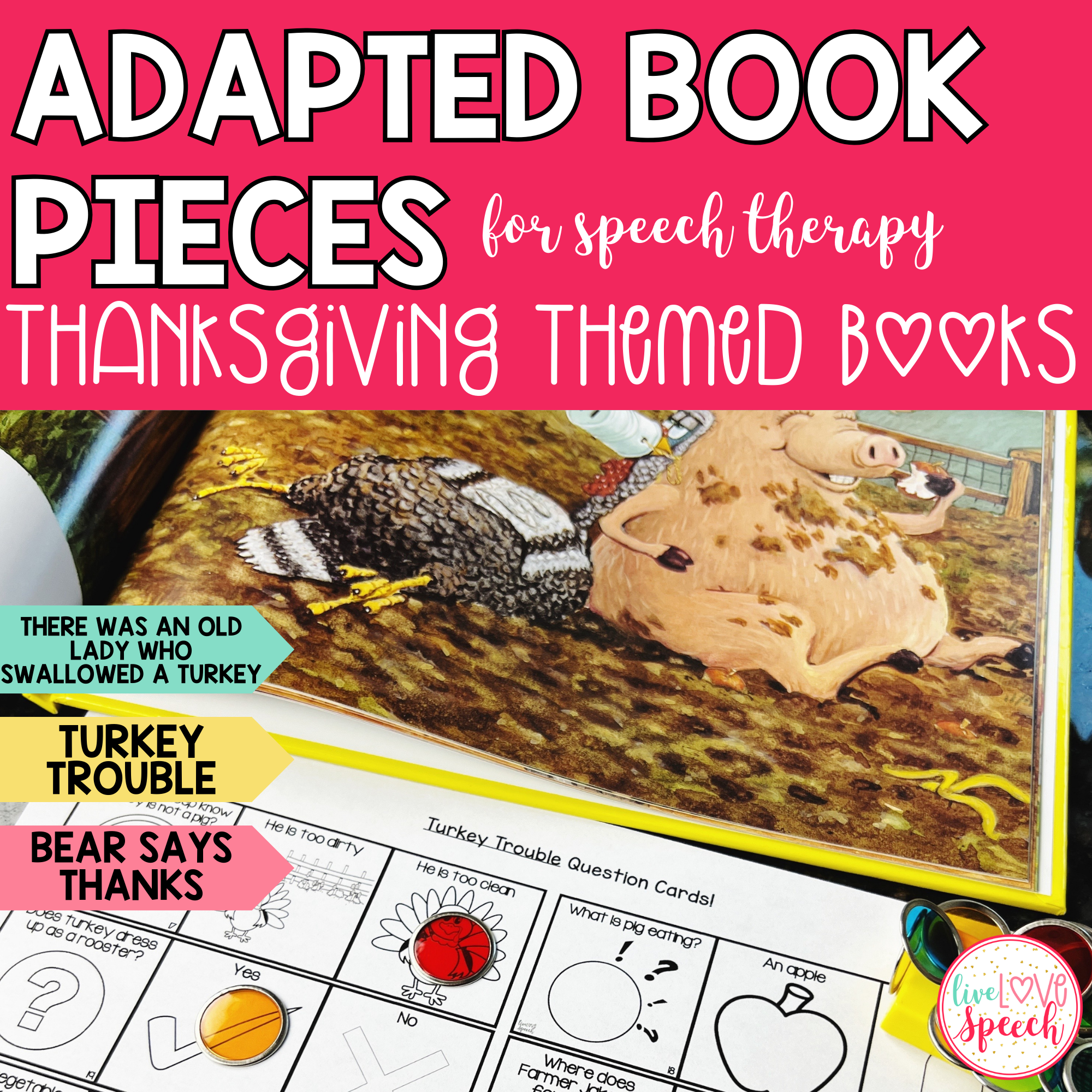 Thanksgiving Adapted Book Pieces for Speech Therapy | Special Educatio ...