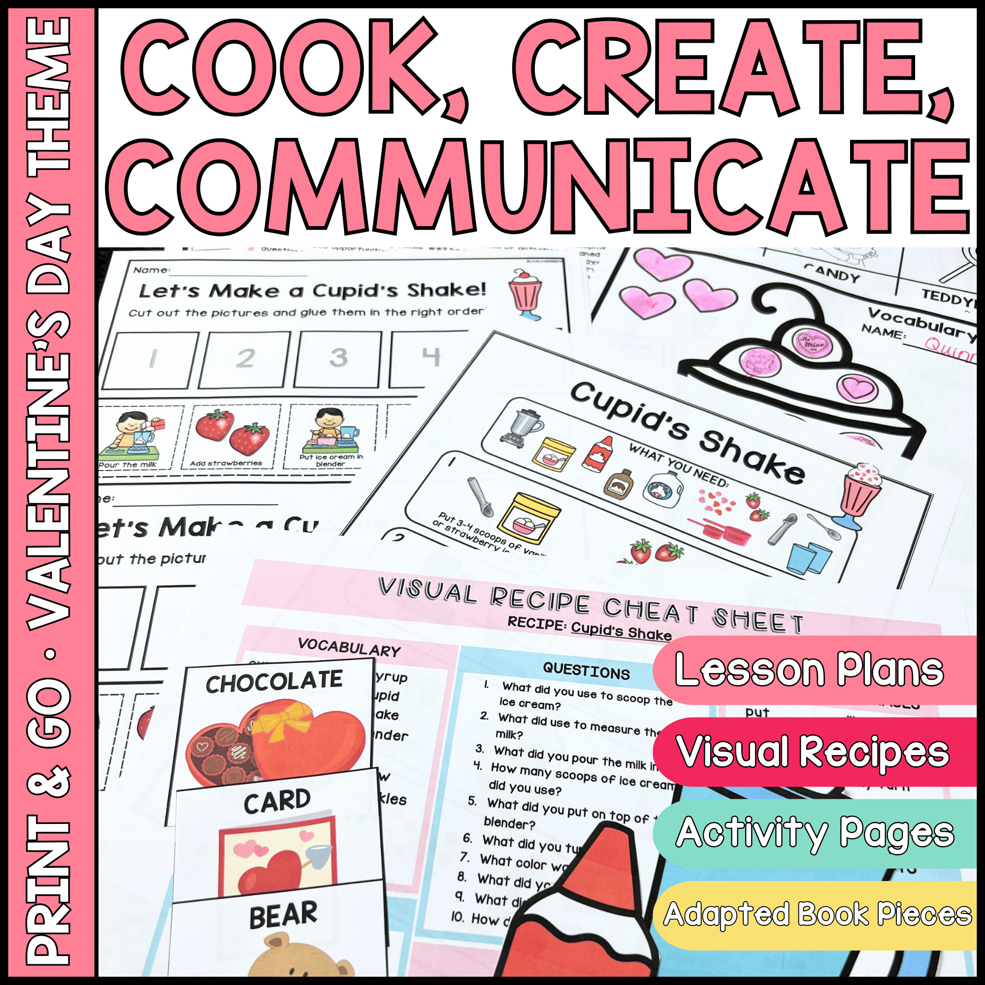 VALENTINE'S DAY Themed Speech Therapy Activity Pack | Cook, Create, Co ...
