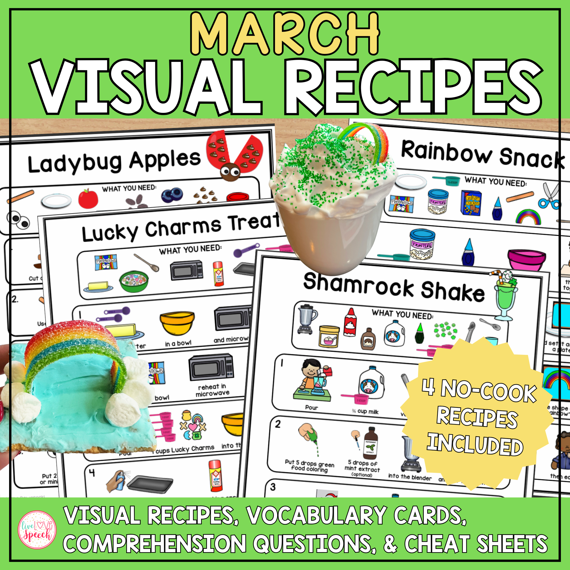 March Visual Recipes | Speech Therapy | Cooking with Kids | Life Skill ...
