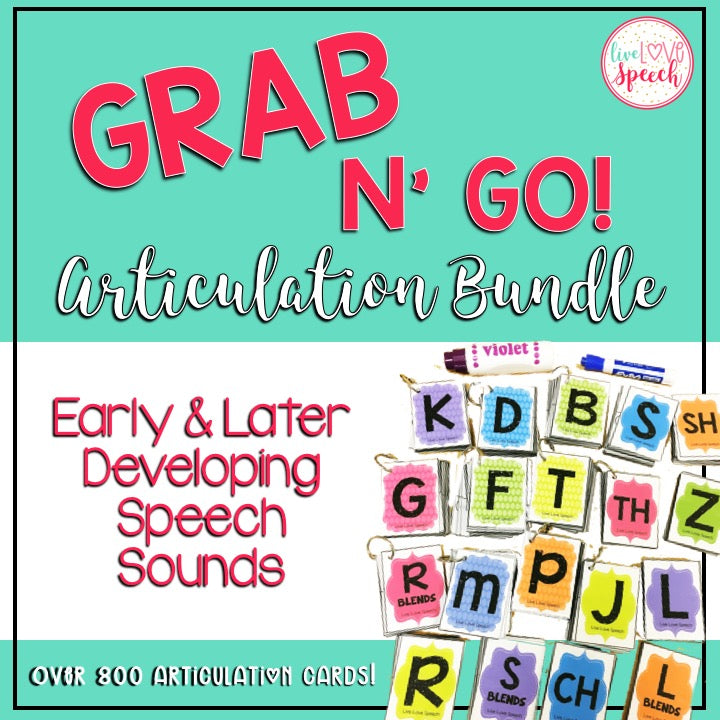 Grab N' Go Articulation BUNDLE | Early & Later Developing Sounds | Spe ...