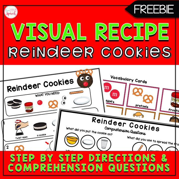 Reindeer Cookies Visual Recipe | Freebie | Cooking for Kids | Speech T ...