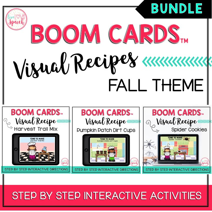 Visual Recipes BOOM Cards™ BUNDLE | FALL THEME | Speech Therapy – Live ...