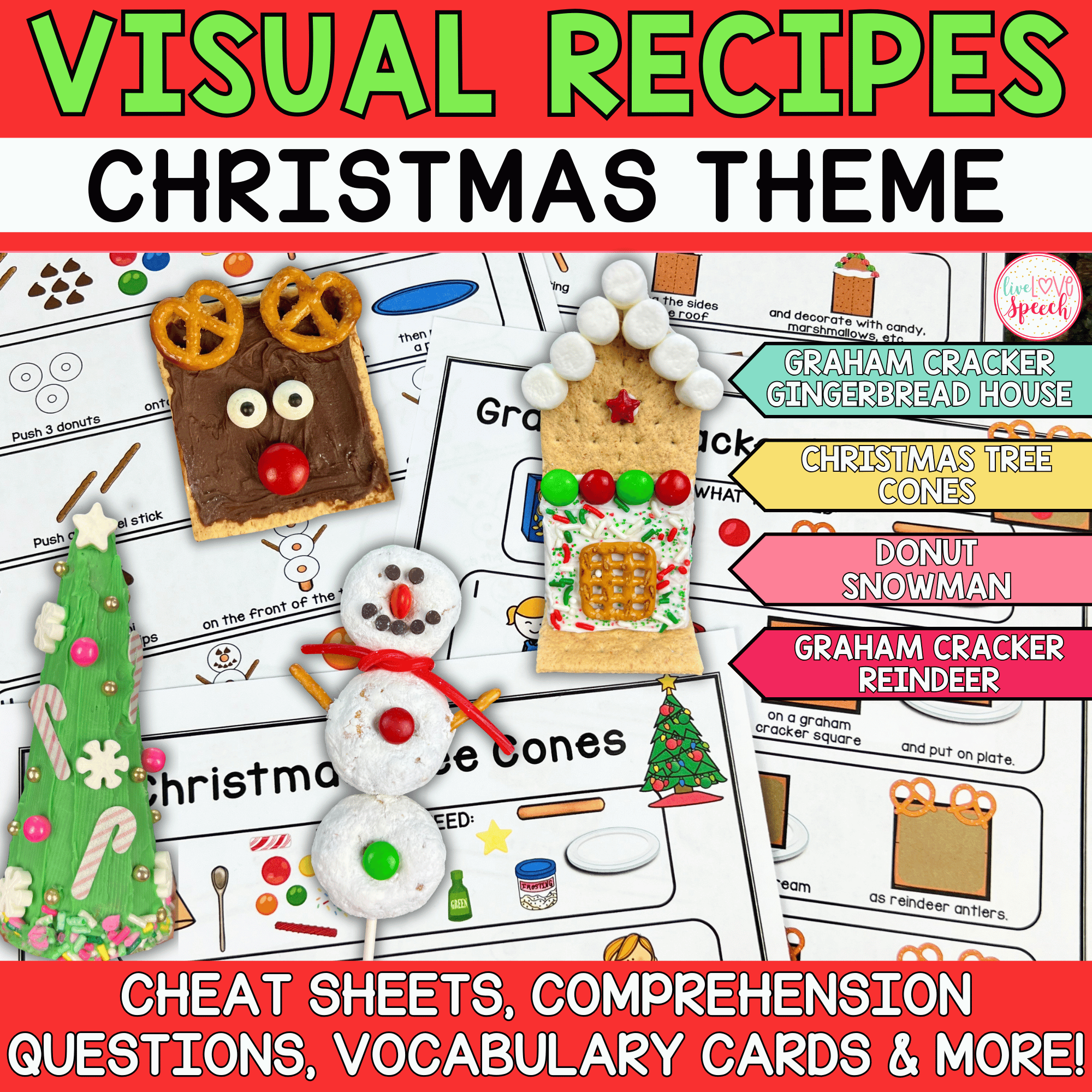 Visual Recipes for Speech Therapy | Christmas Theme | Life Skills ...