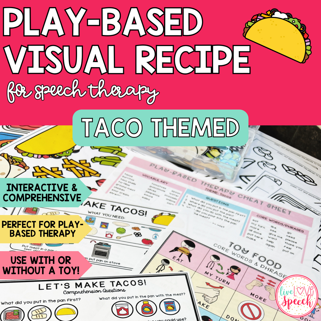 Play-Based Visual Recipe Resource for Speech Therapy | Taco Themed ...