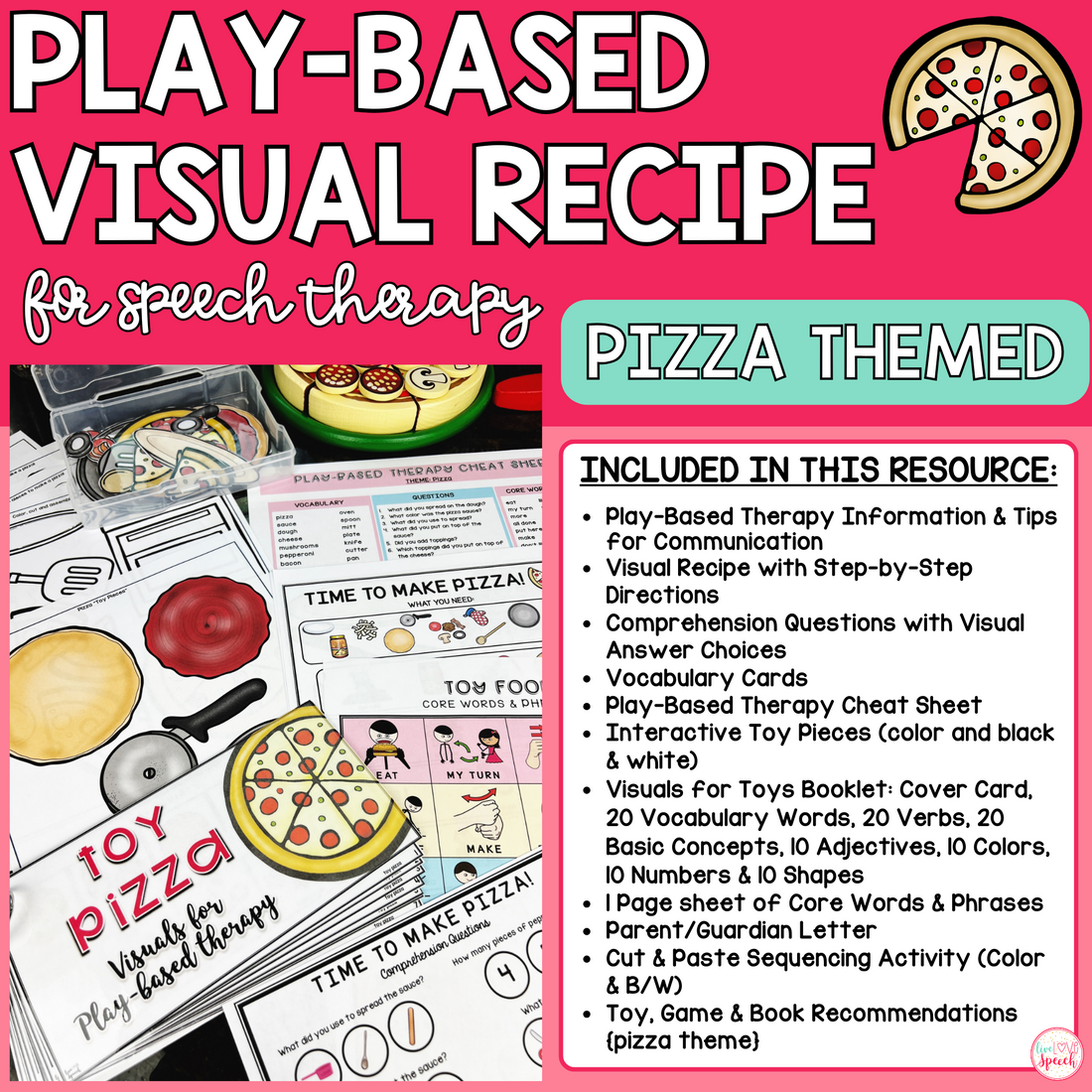 Play-Based Visual Recipe Resource for Speech Therapy | Pizza Themed ...