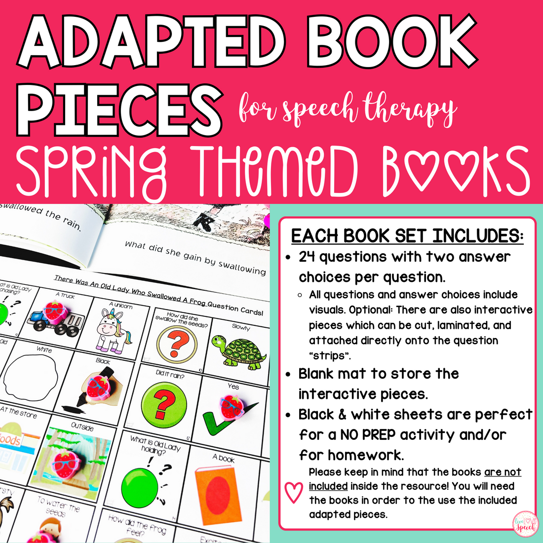 Spring Adapted Book Pieces for Speech Therapy | Special Education ...