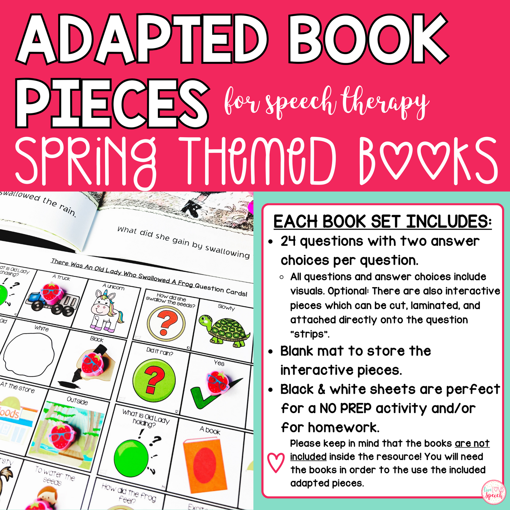 Spring Adapted Book Pieces for Speech Therapy | Special Education ...