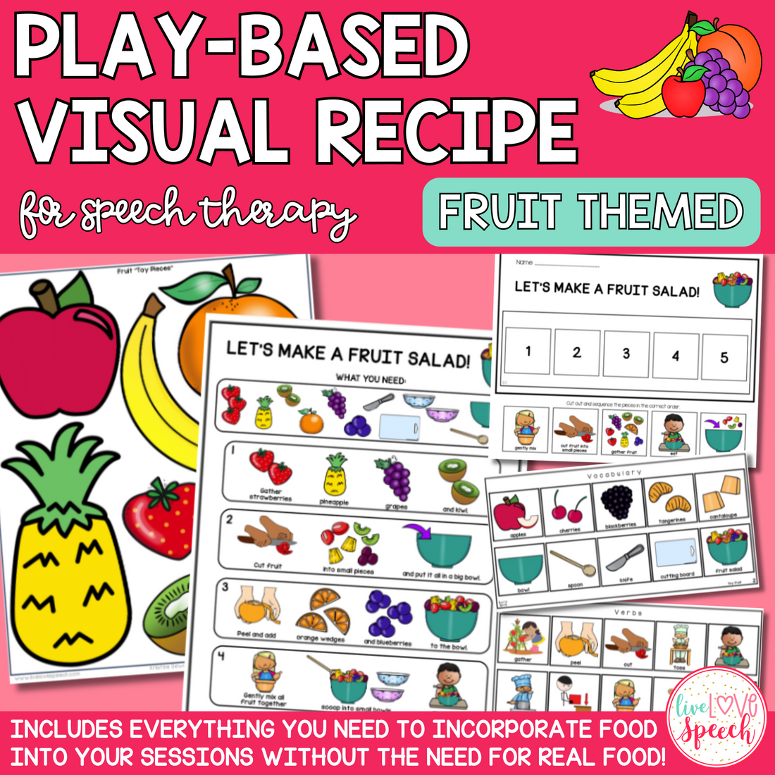 Play-Based Visual Recipe Resource for Speech Therapy | Fruit Themed ...
