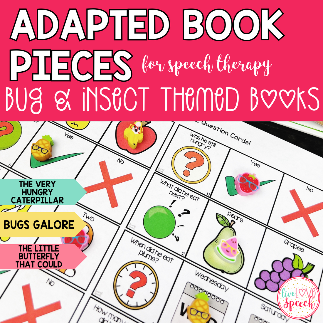 Bugs/Insects Adapted Book Pieces for Speech Therapy | Special Educatio ...