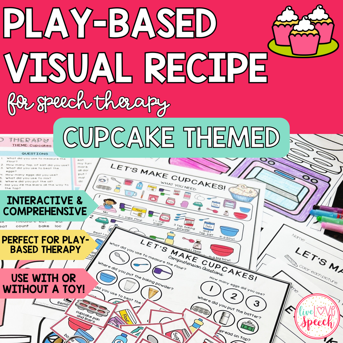 Play-Based Visual Recipe Resource for Speech Therapy | Cupcake Themed ...