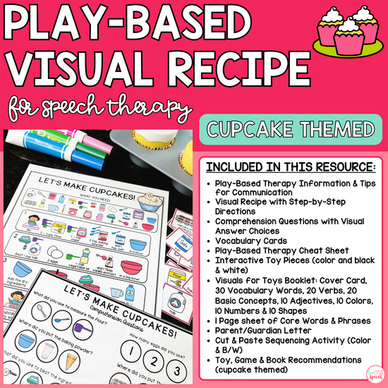 Play-Based Visual Recipe Resource for Speech Therapy | Cupcake Themed ...