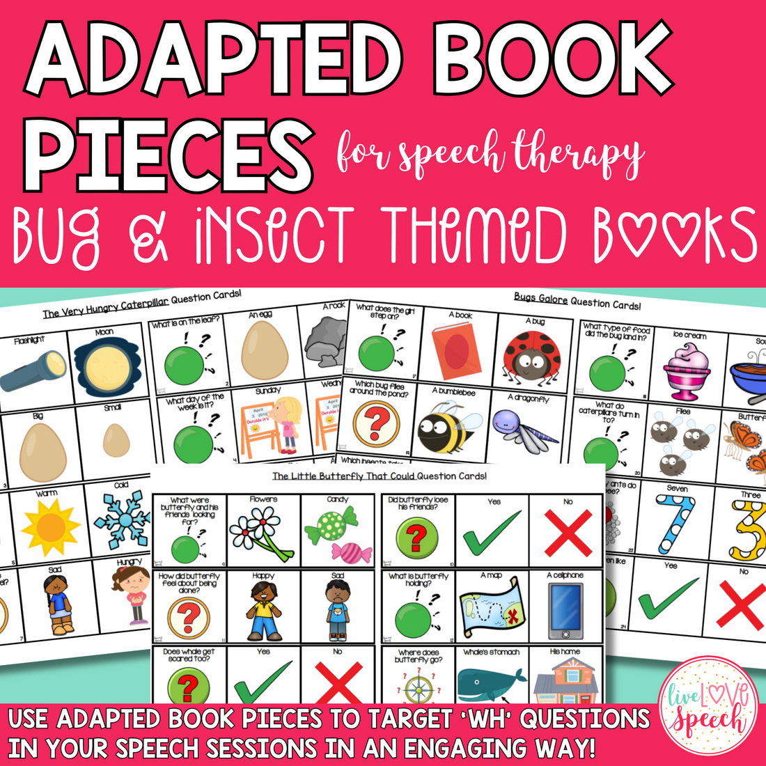 Bugs/Insects Adapted Book Pieces for Speech Therapy | Special Educatio ...