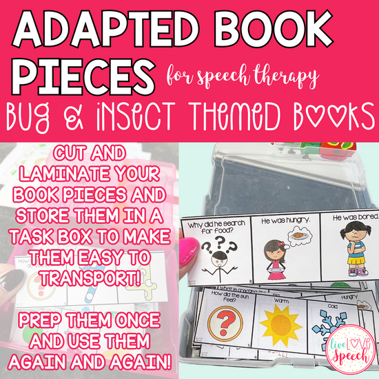 Bugs/Insects Adapted Book Pieces for Speech Therapy | Special Educatio ...