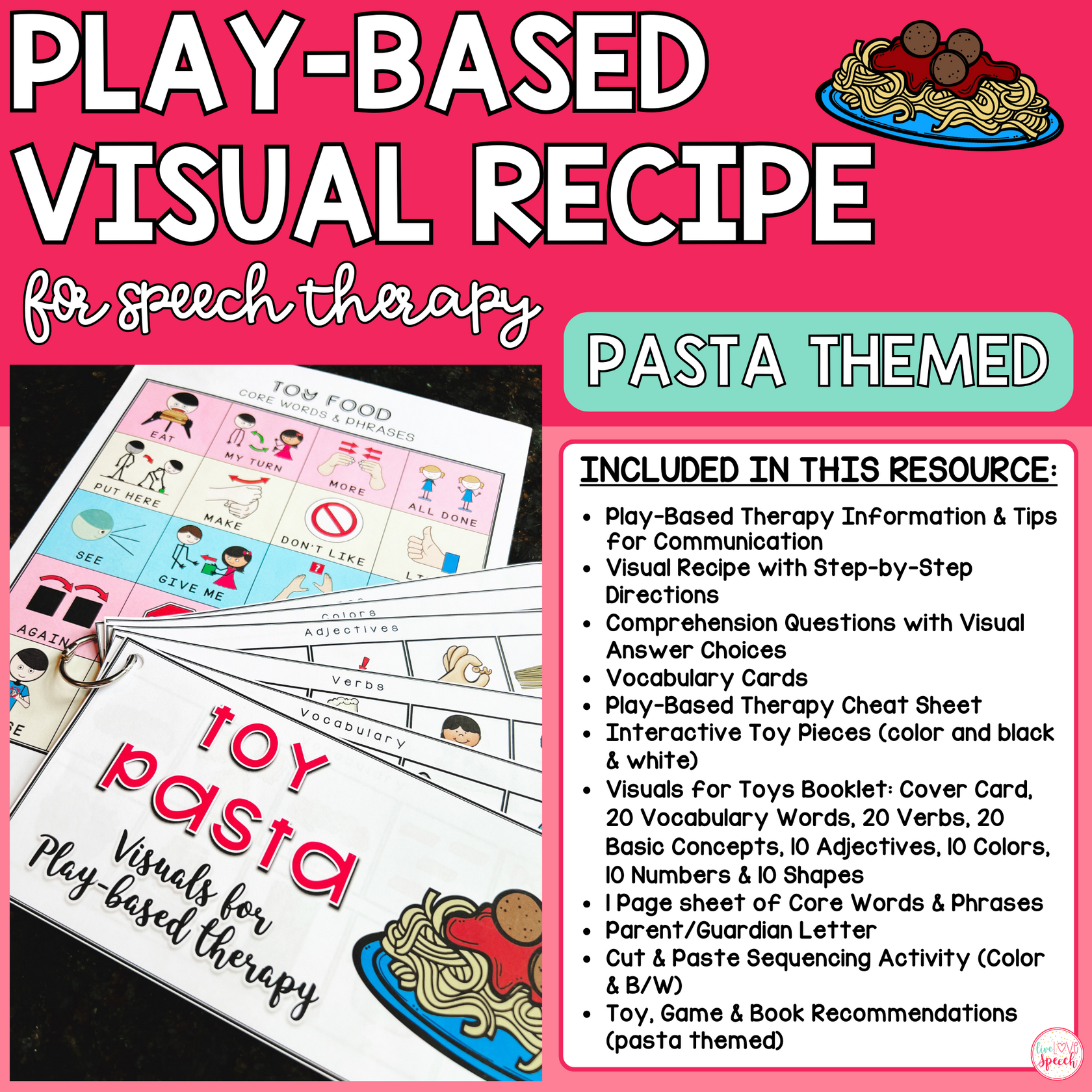 Play-Based Visual Recipe Resource for Speech Therapy | Pasta Themed ...