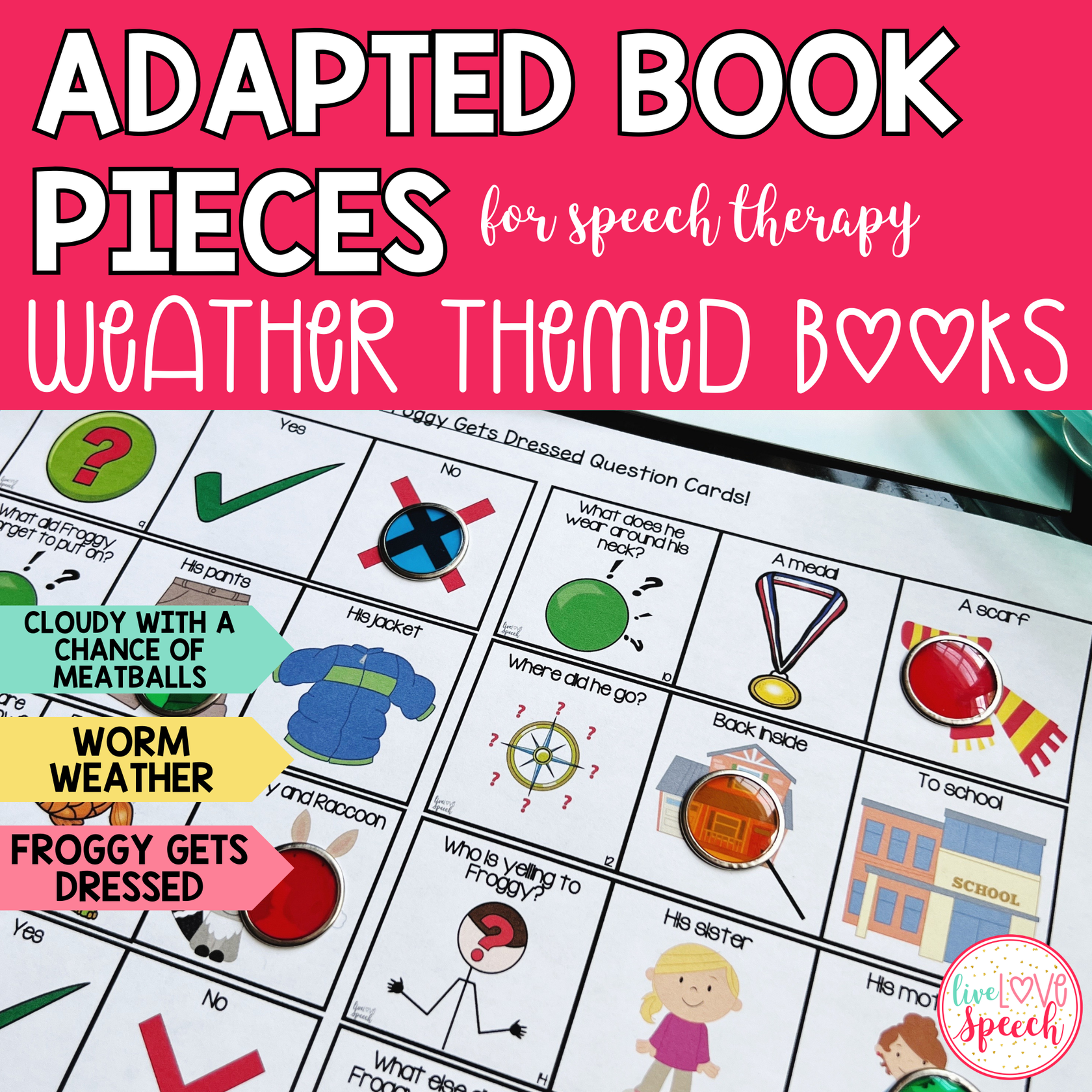 Weather Adapted Book Pieces for Speech Therapy | Special Education ...