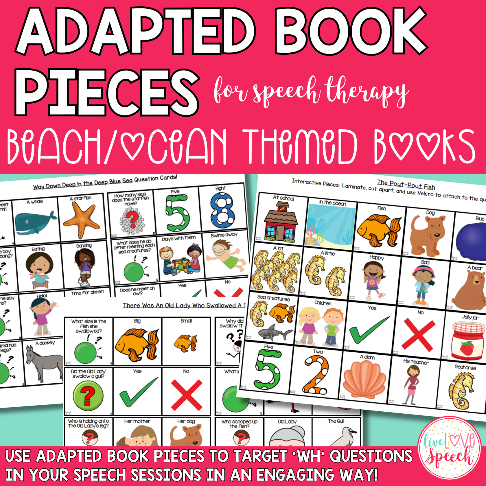 Ocean Beach Adapted Book Pieces for Speech Therapy | Special Education ...