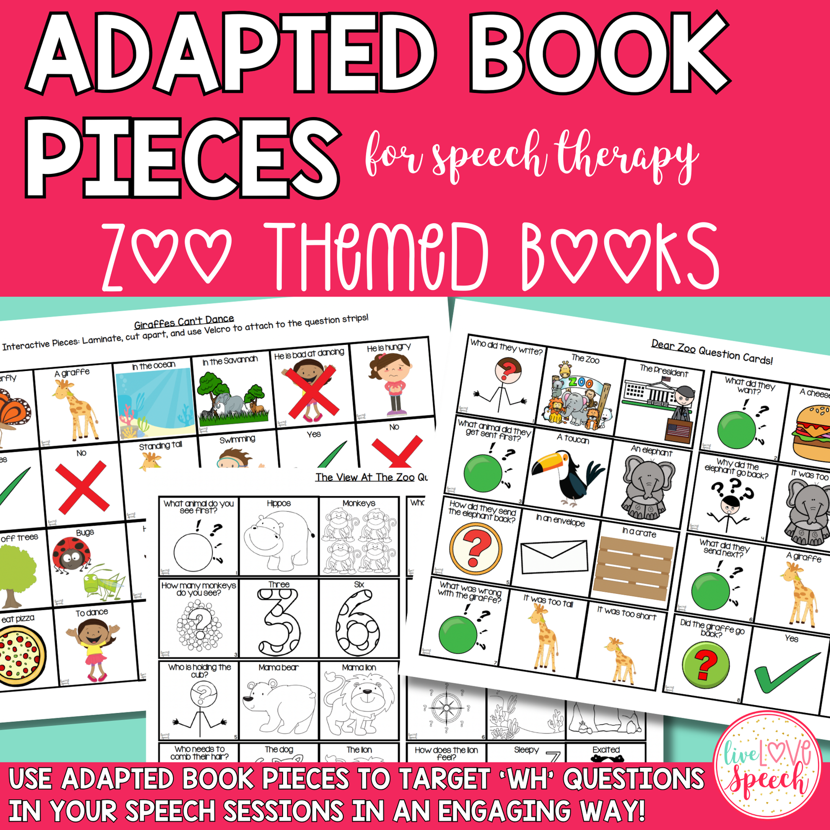 Zoo Adapted Book Pieces for Speech Therapy | Special Education – Live ...