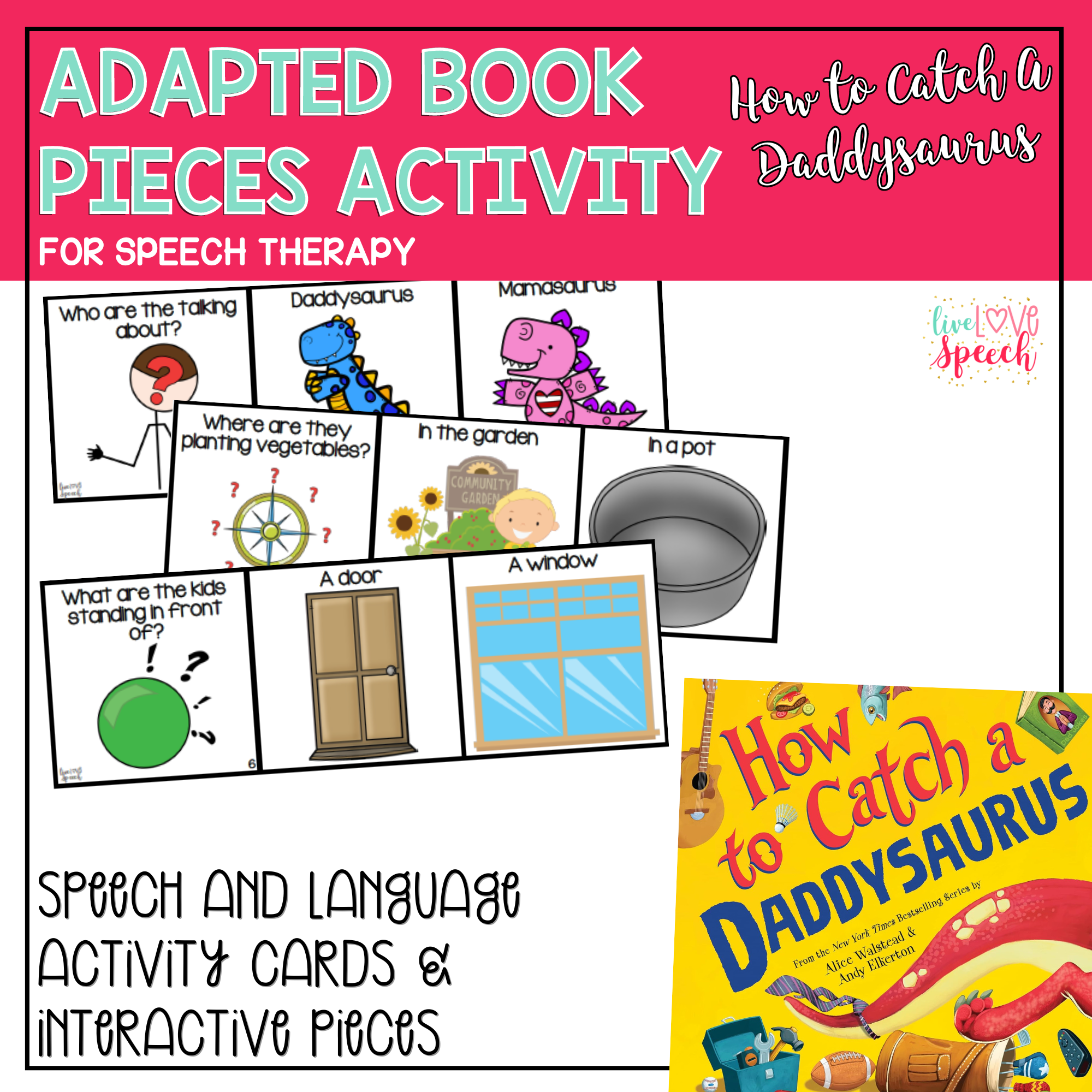 Adapted Book Piece Set for Speech Therapy | How to catch a Daddysaurus ...