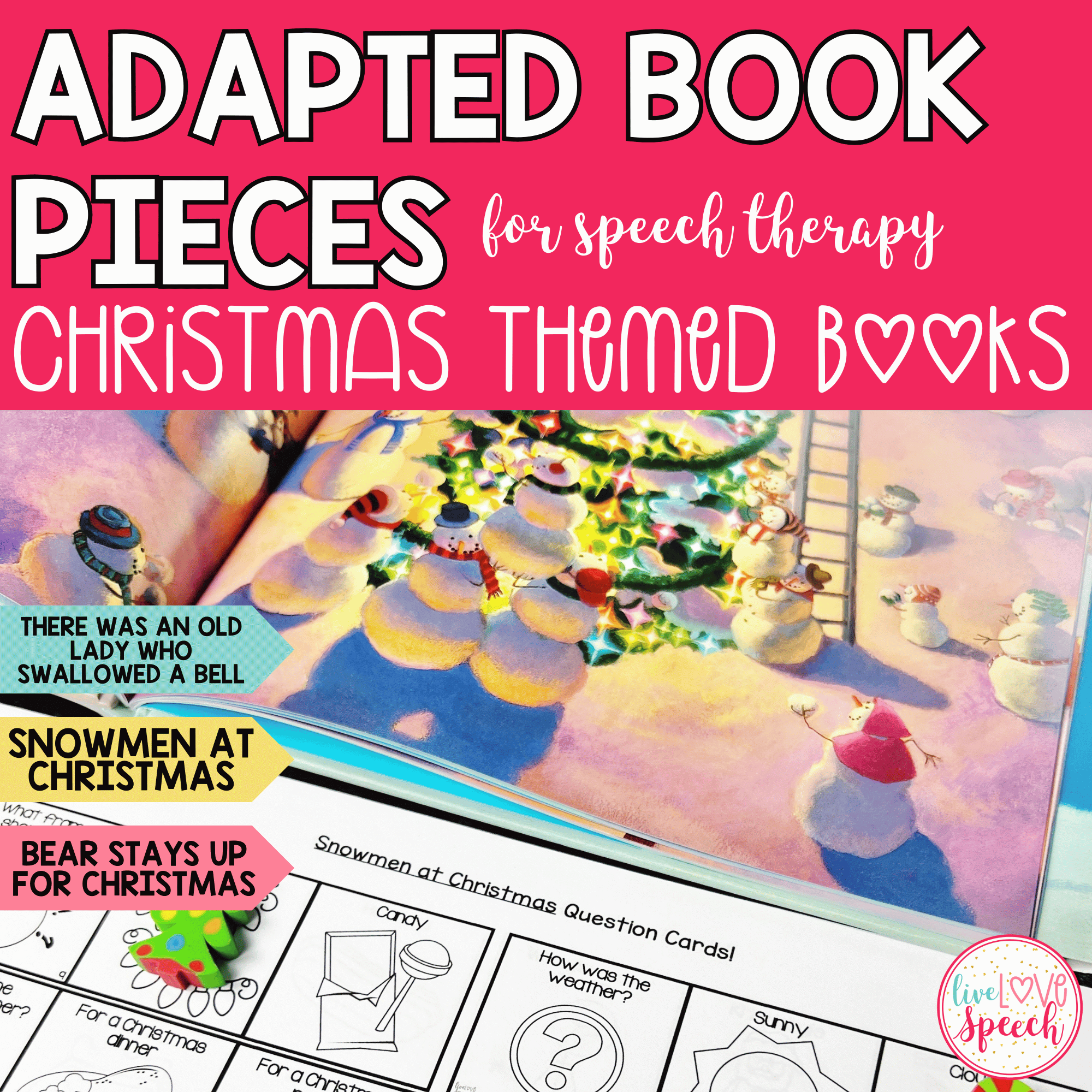 Christmas Adapted Book Pieces for Speech Therapy | Special Education ...