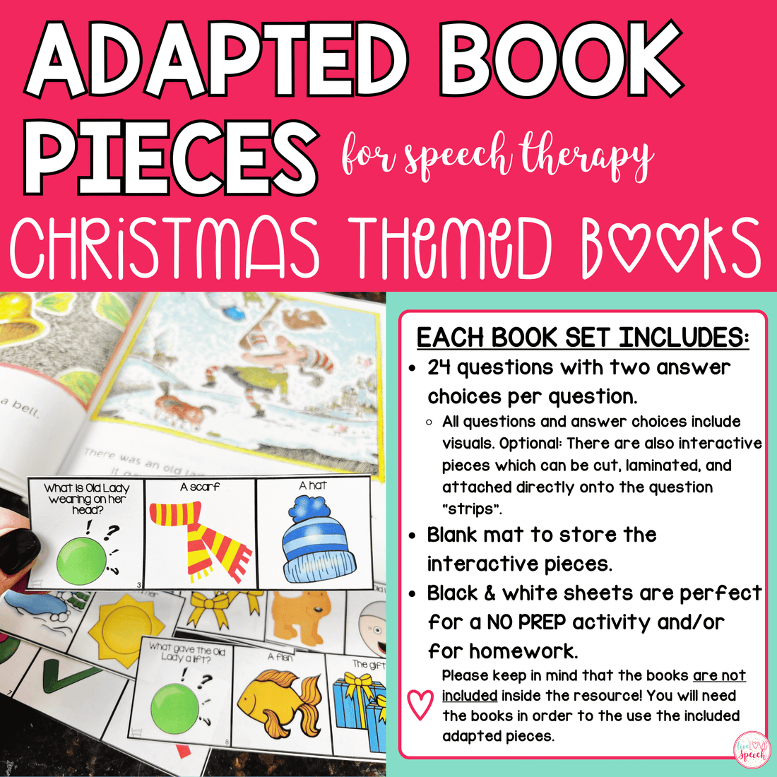 Christmas Adapted Book Pieces for Speech Therapy | Special Education ...
