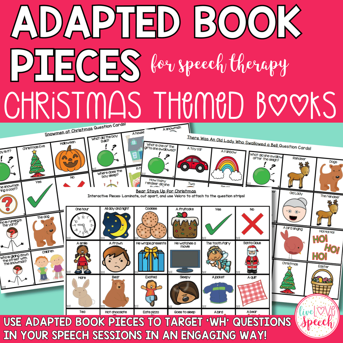 Christmas Adapted Book Pieces for Speech Therapy | Special Education ...