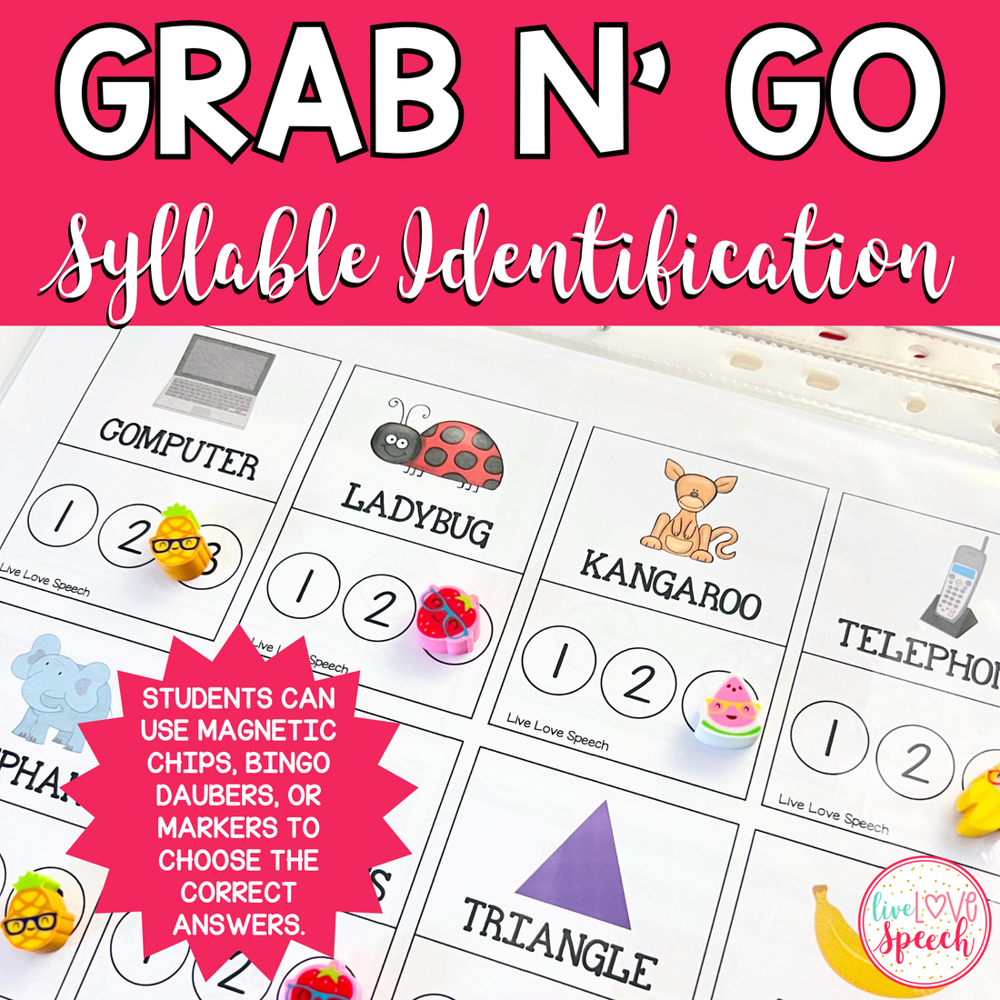 Grab N' Go Syllable Identification | FREEBIE | Phonological Awareness ...
