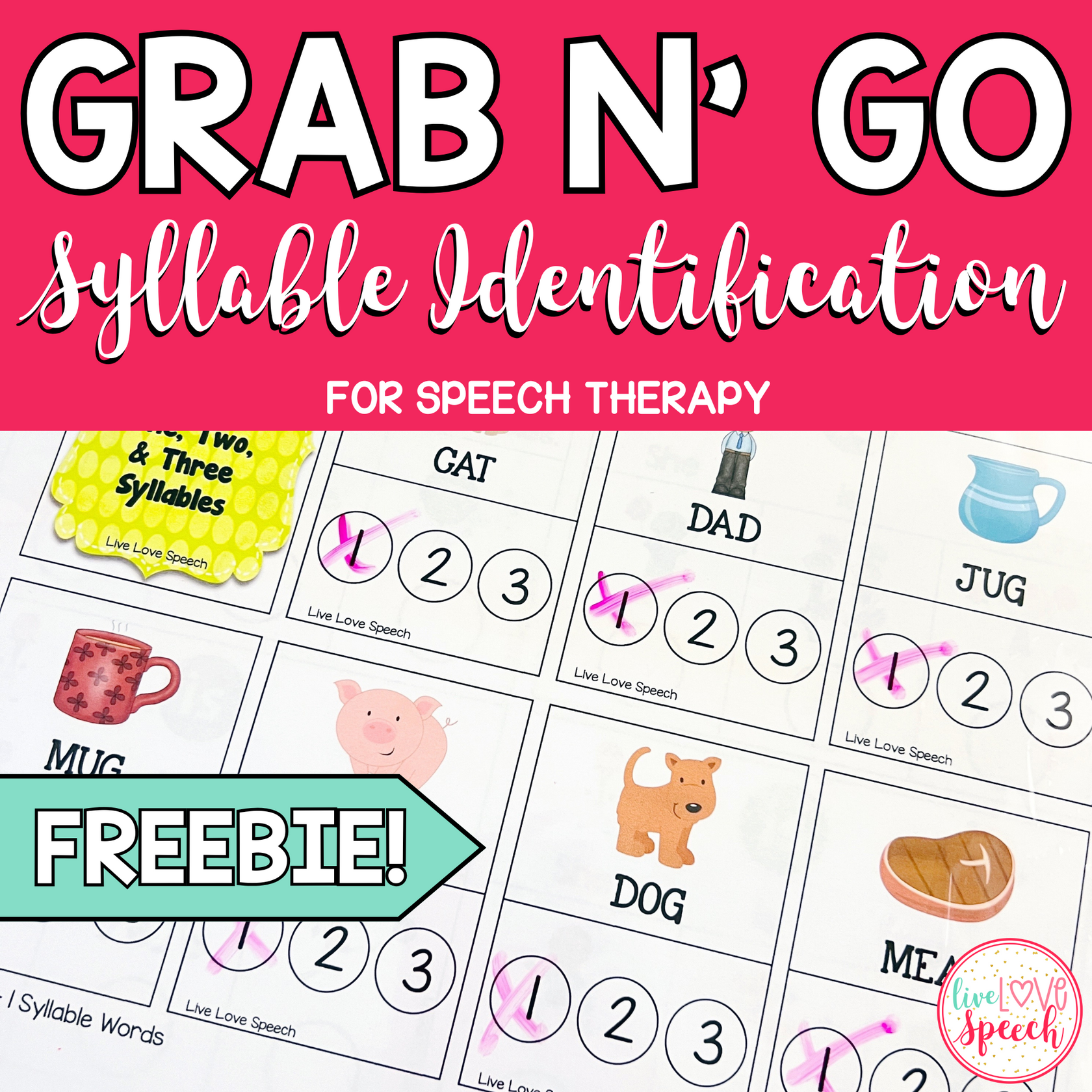 Grab N' Go Syllable Identification | FREEBIE | Phonological Awareness ...