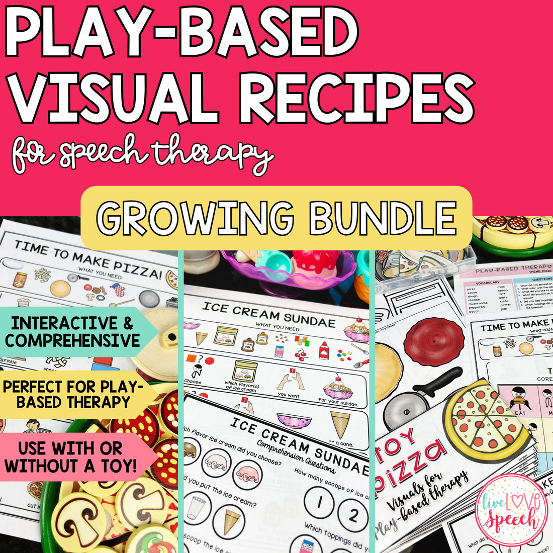 Play-Based Visual Recipe Resource for Speech Therapy | GROWING BUNDLE ...