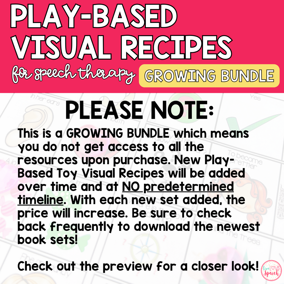 Play-Based Visual Recipe Resource for Speech Therapy | GROWING BUNDLE ...