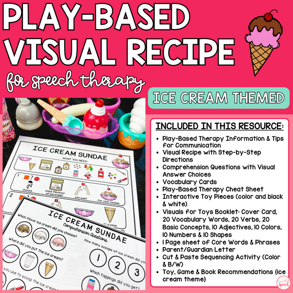 Play-Based Visual Recipe Resource for Speech Therapy | Ice Cream Theme ...