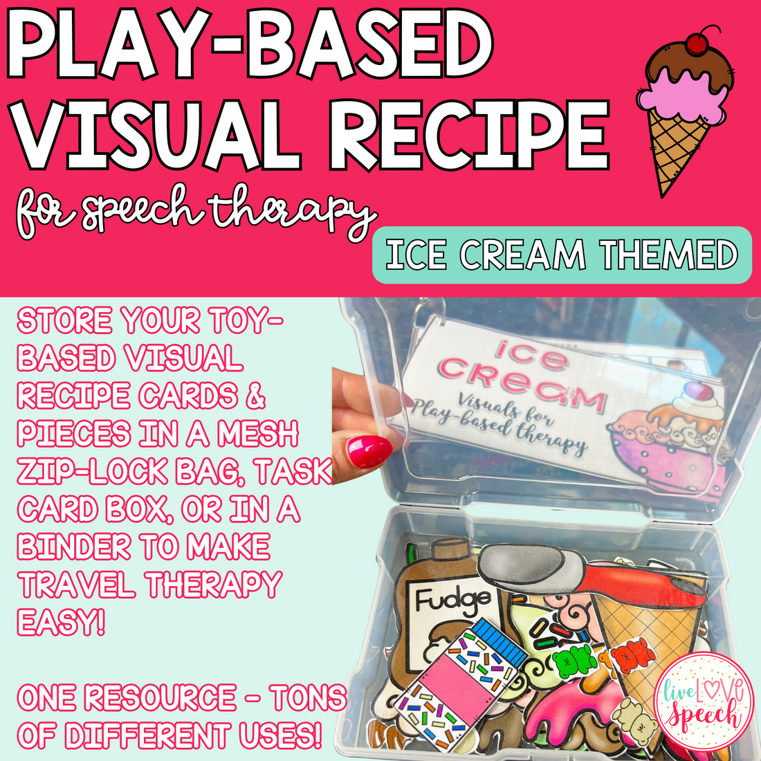 Play-Based Visual Recipe Resource for Speech Therapy | Ice Cream Theme ...