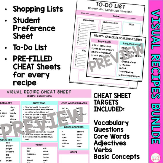 Visual Recipes BUNDLE Year Round | Cooking with Kids | Speech Therapy ...
