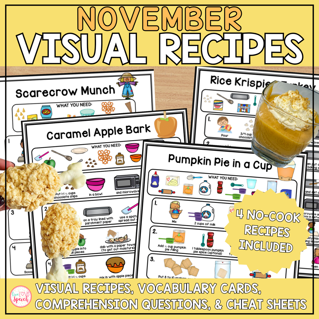 November Visual Recipes | Speech Therapy | Cooking with Kids | Life Sk ...