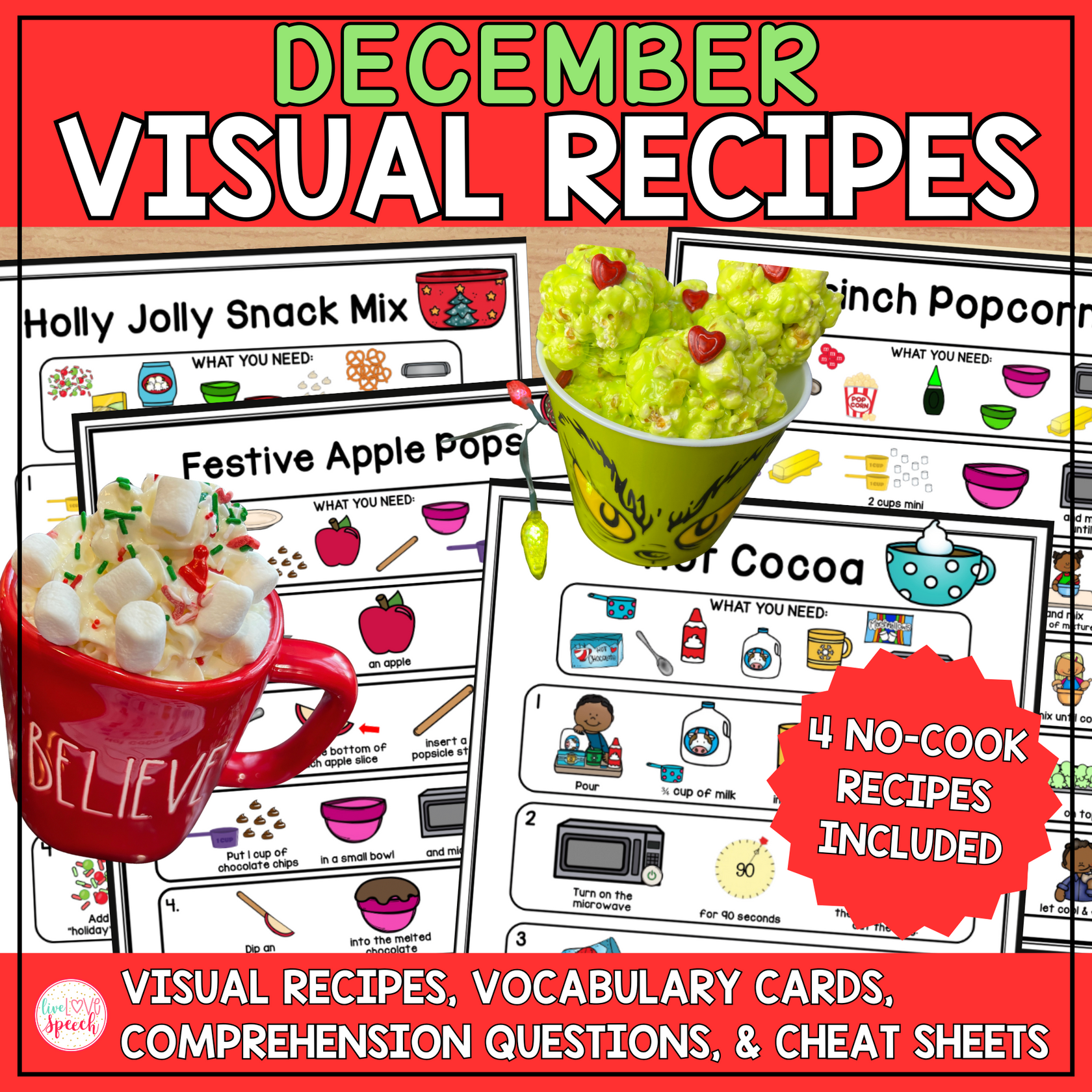 December Visual Recipes | Speech Therapy | Cooking with Kids | Life Sk ...