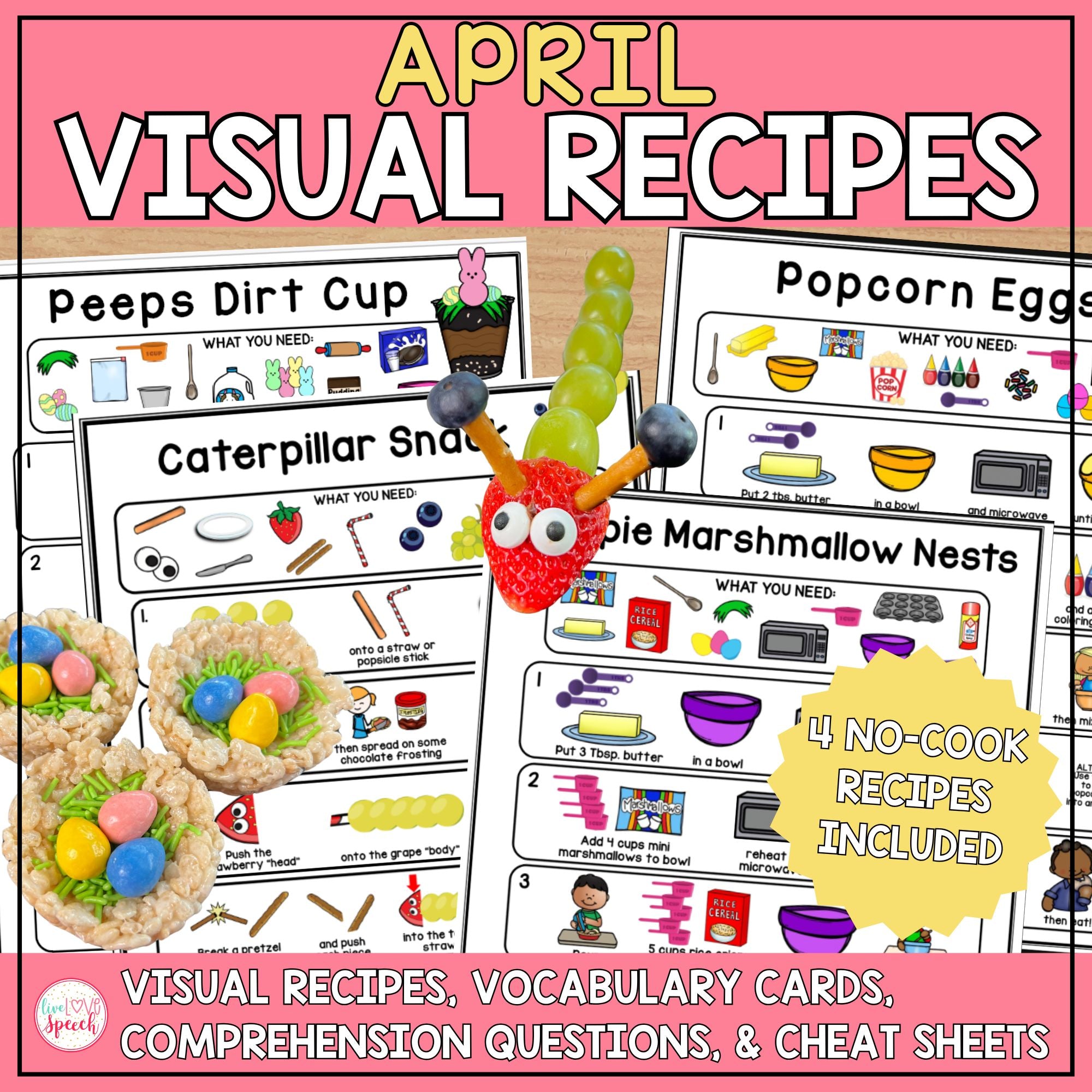April Visual Recipes | Speech Therapy | Cooking with Kids | Life Skill ...