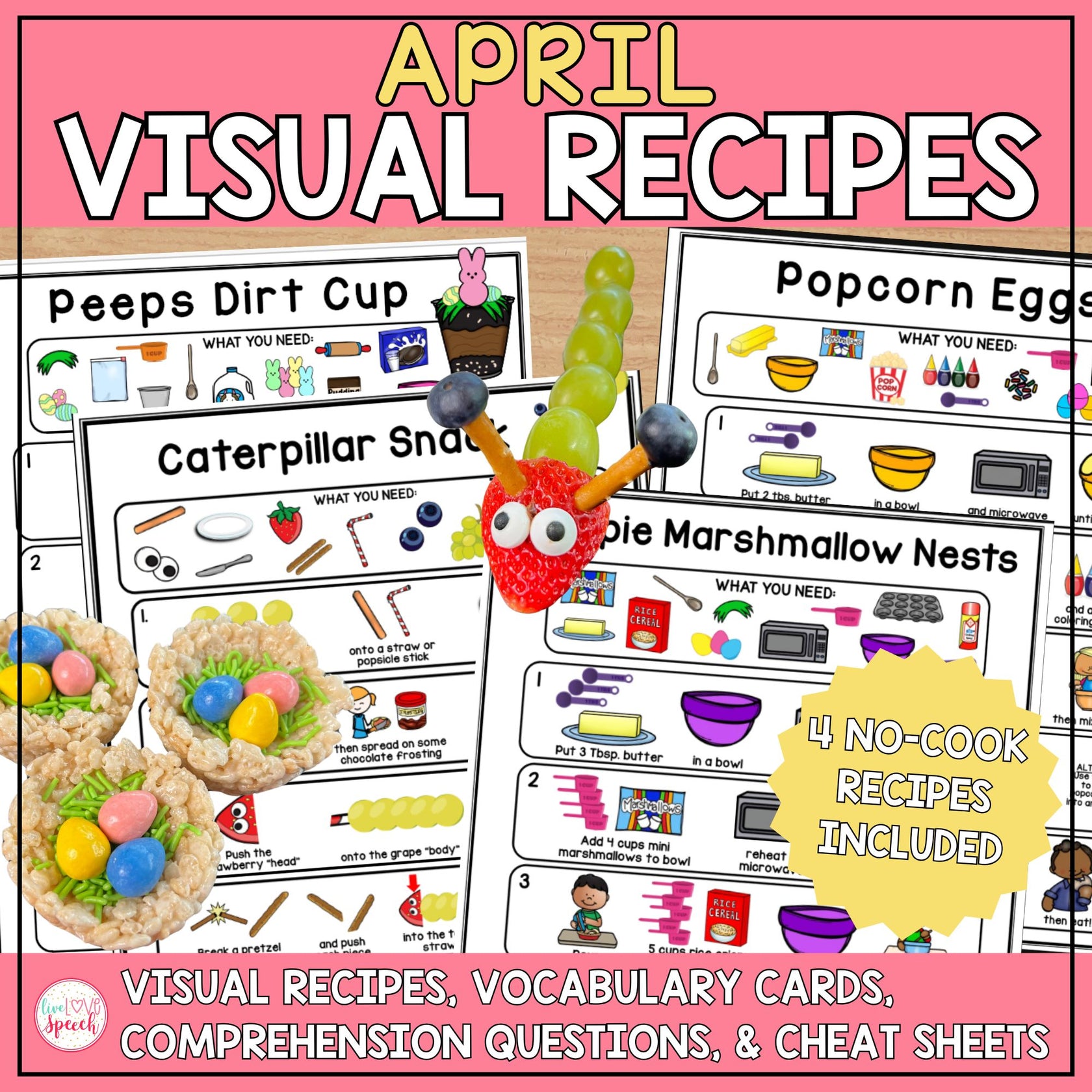 April Visual Recipes | Speech Therapy | Cooking with Kids | Life Skill ...