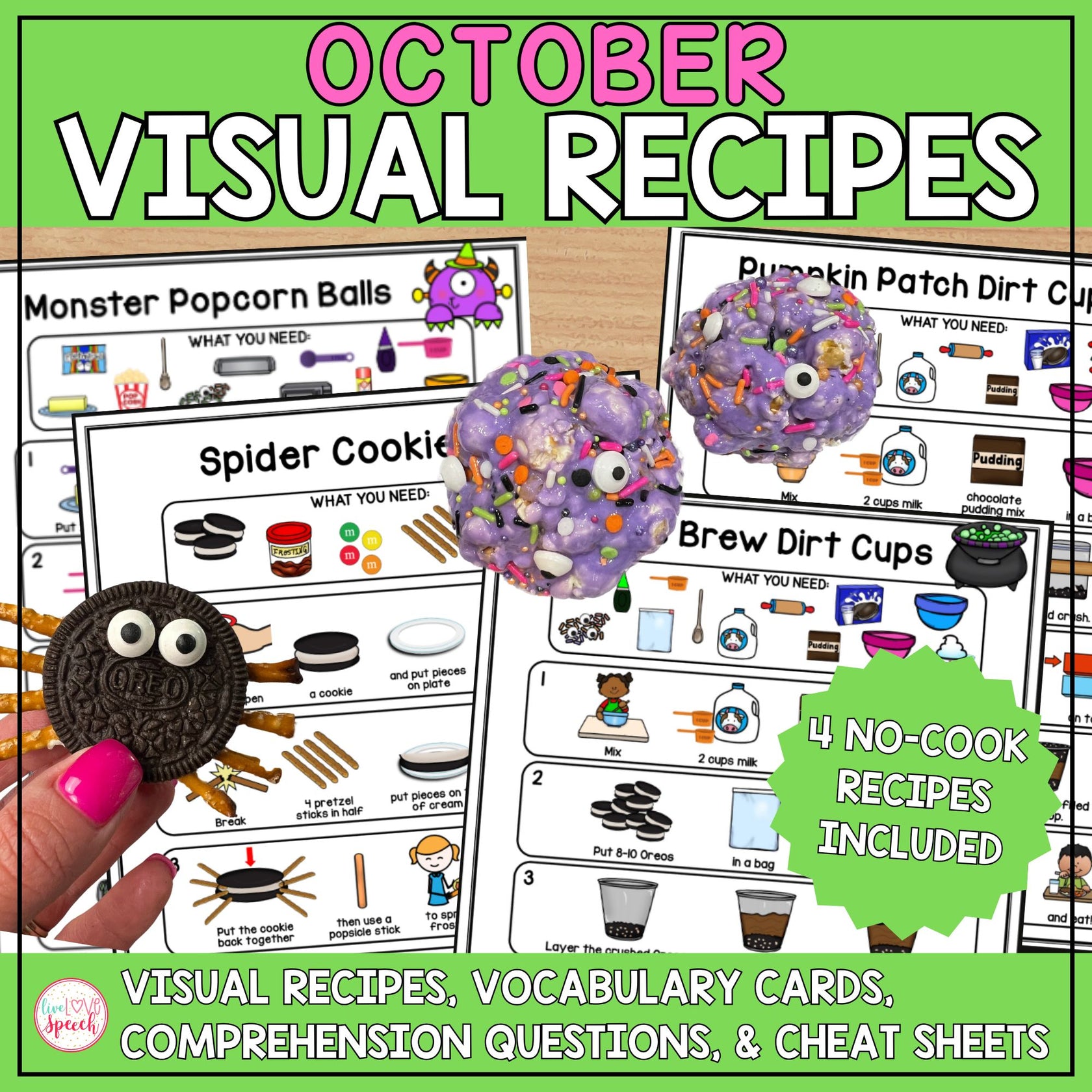 October Visual Recipes | Speech Therapy | Cooking with Kids | Life Ski ...