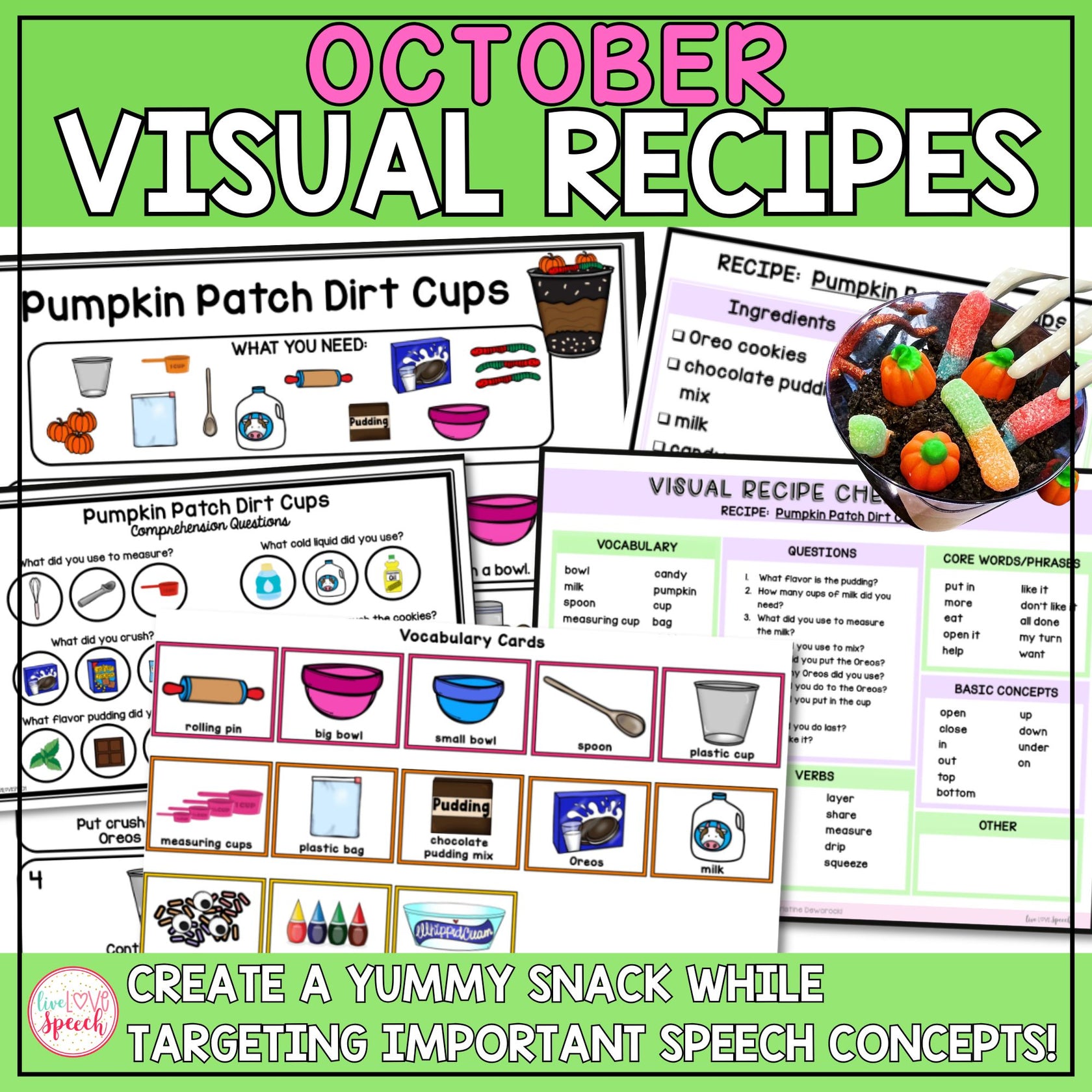 October Visual Recipes | Speech Therapy | Cooking with Kids | Life Ski ...
