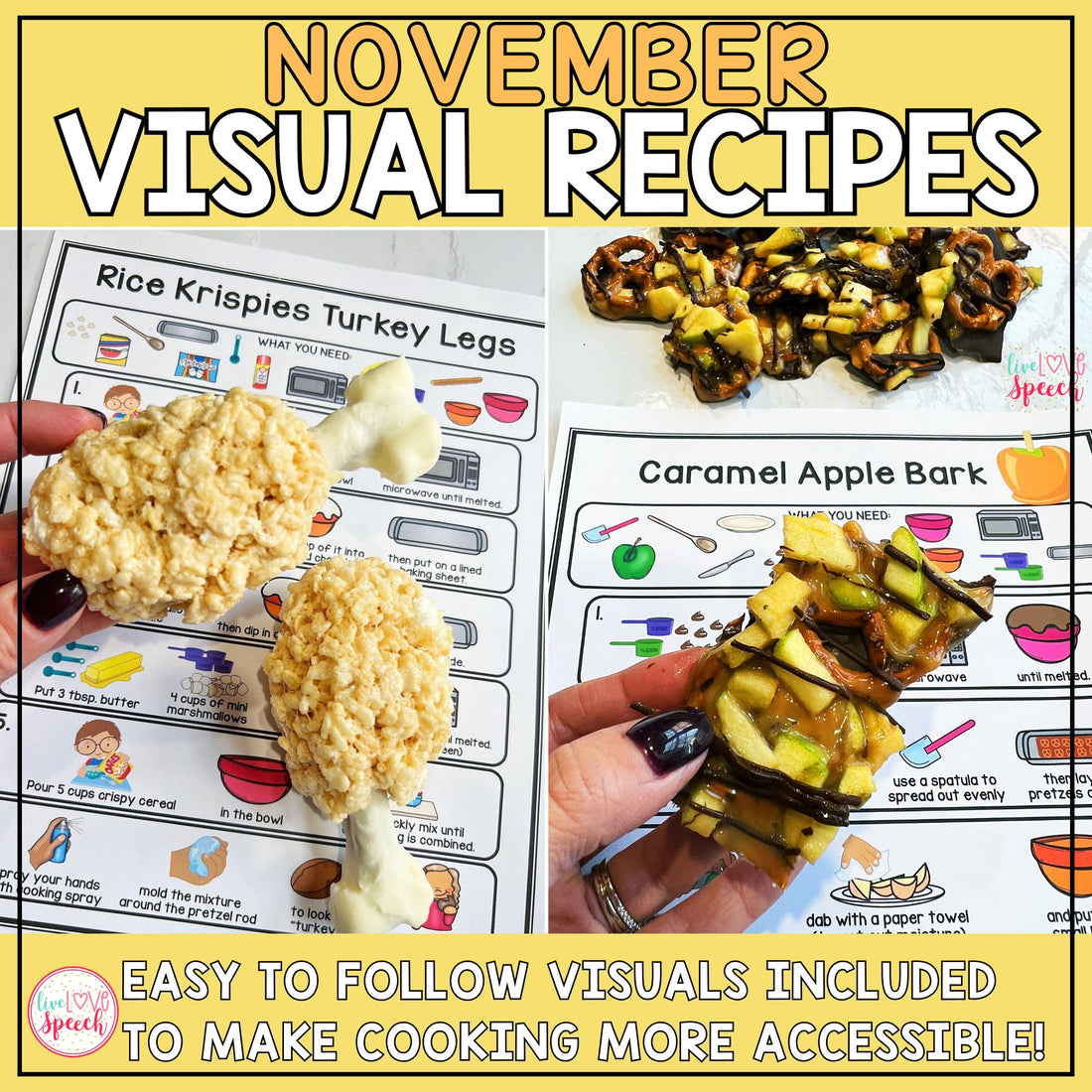 November Visual Recipes | Speech Therapy | Cooking with Kids | Life Sk ...
