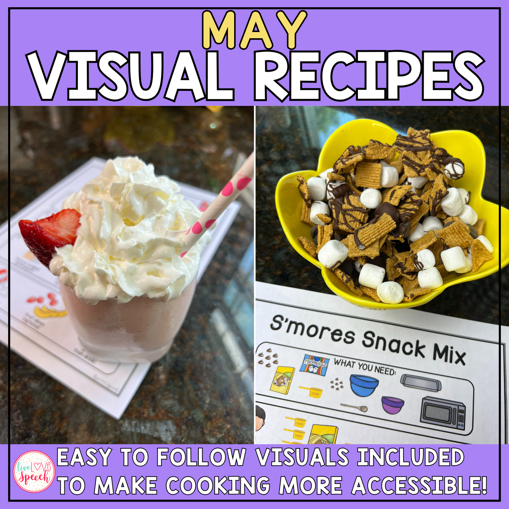 May Visual Recipes | Cheat Sheets | Speech Therapy | Life Skills – Live ...