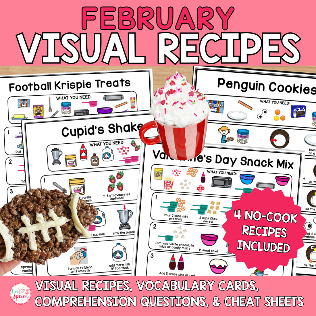 February Visual Recipes | Speech Therapy | Cooking with Kids | Life Sk ...
