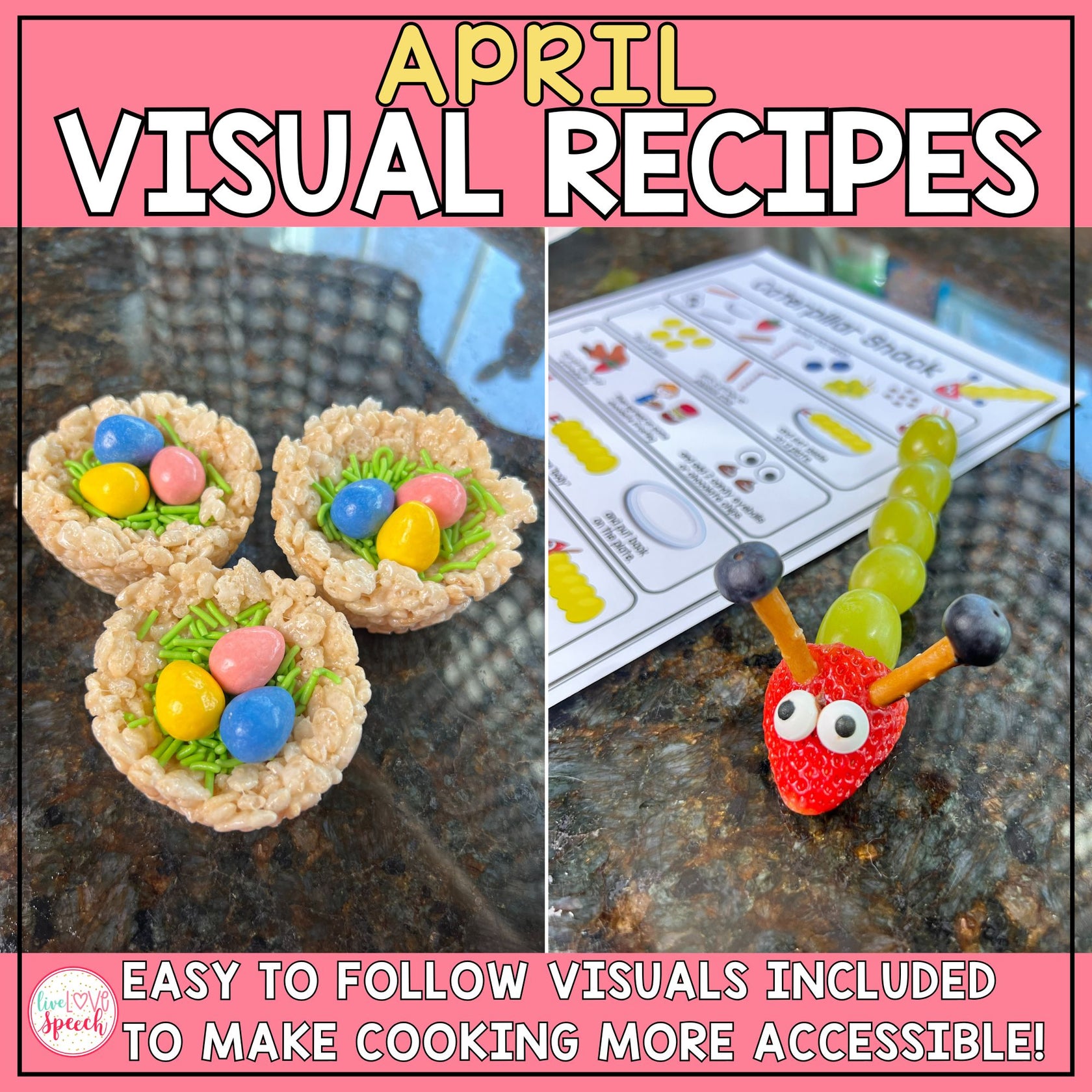 April Visual Recipes | Speech Therapy | Cooking with Kids | Life Skill ...