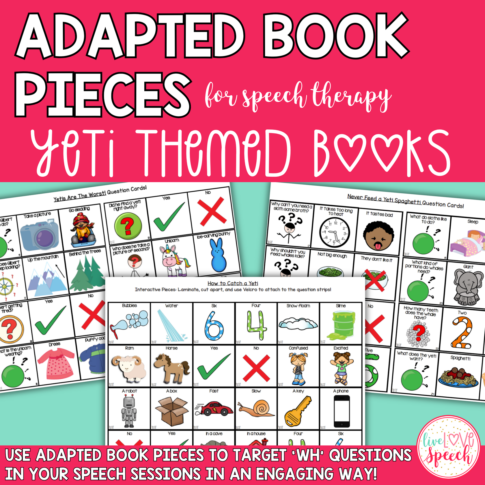 Yeti Adapted Book Pieces for Speech Therapy – Live Love Speech
