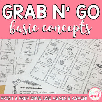 Grab N' Go Basic Concepts | Temporal, Spatial, Qualitative, Quantitati ...