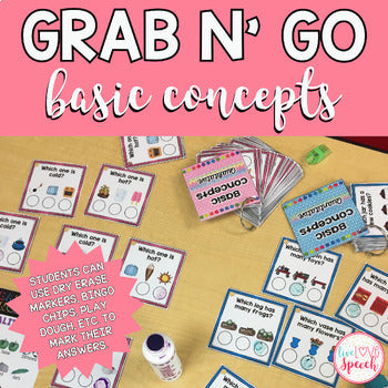 Grab N' Go Basic Concepts | Temporal, Spatial, Qualitative, Quantitati ...