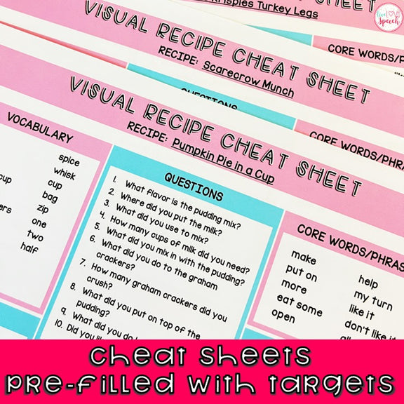November Visual Recipes | Speech Therapy | Cooking with Kids | Life Sk ...